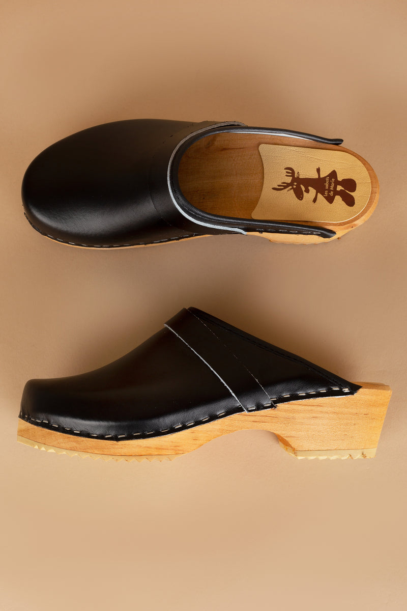 Cuir lisse - Noir – Les sabots de Marie