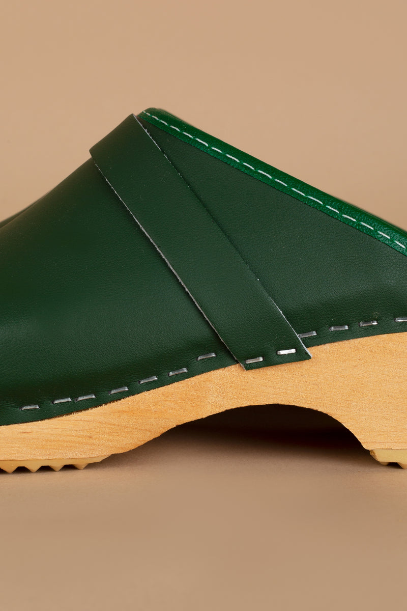 Smooth leather - Green – Les sabots de Marie